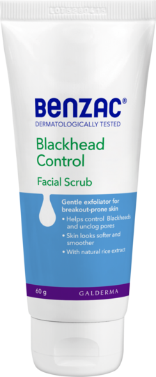 Blackhead Control Facial Scrub 60g for Acne Prone Skin - Benzac AU
