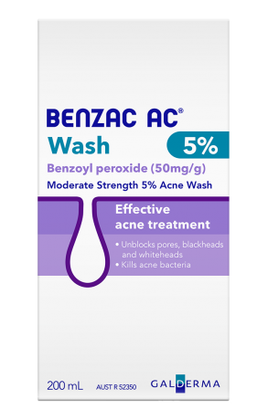 Benzac AC Moderate Strength 5% Acne Wash | Benzac